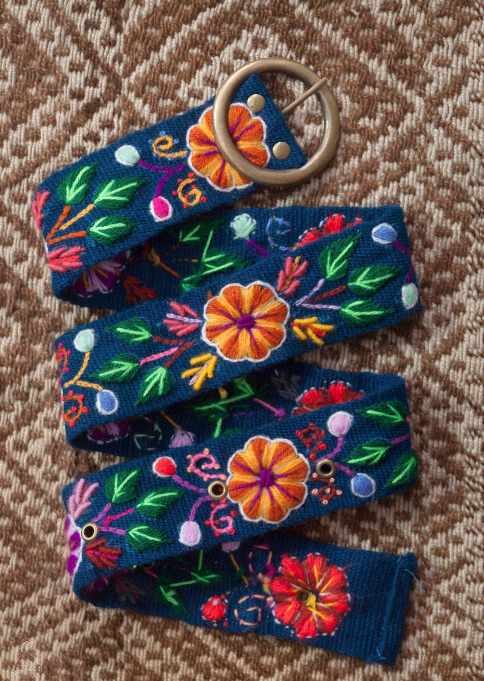 Embroidered Belt | Peruvian Floral Artisan Belt – Chaku Alpaca